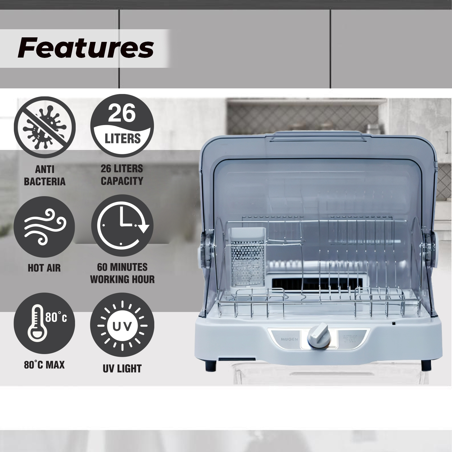 UV Sterilization Dish Dryer Effective Dish Drying - MUGEN