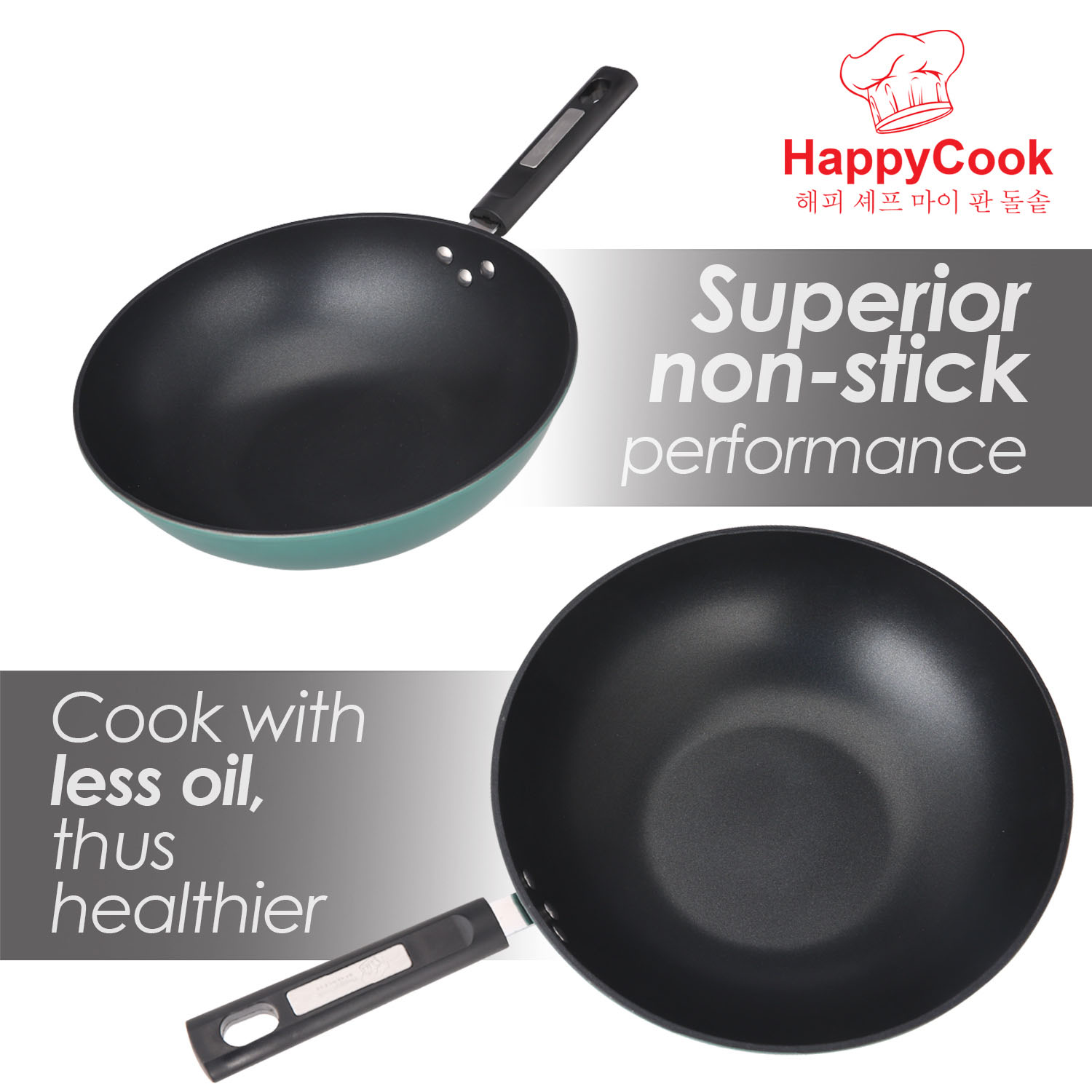 Emerald Deep Frying Wok With Steamer: 2-in-1 Functionality - MUGEN