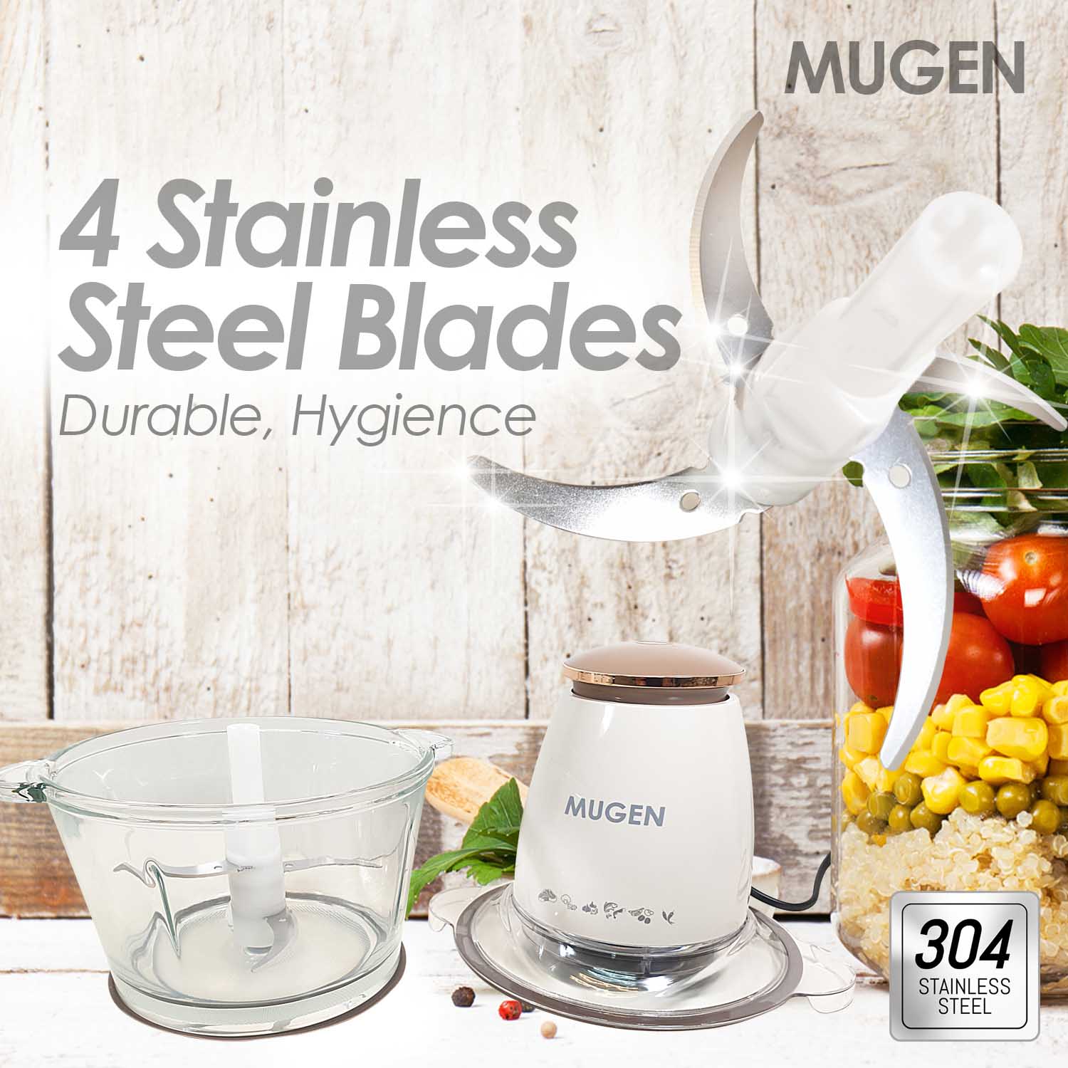 1.8L Glass Food Chopper: Efficient and Versatile Kitchen Appliance - MUGEN