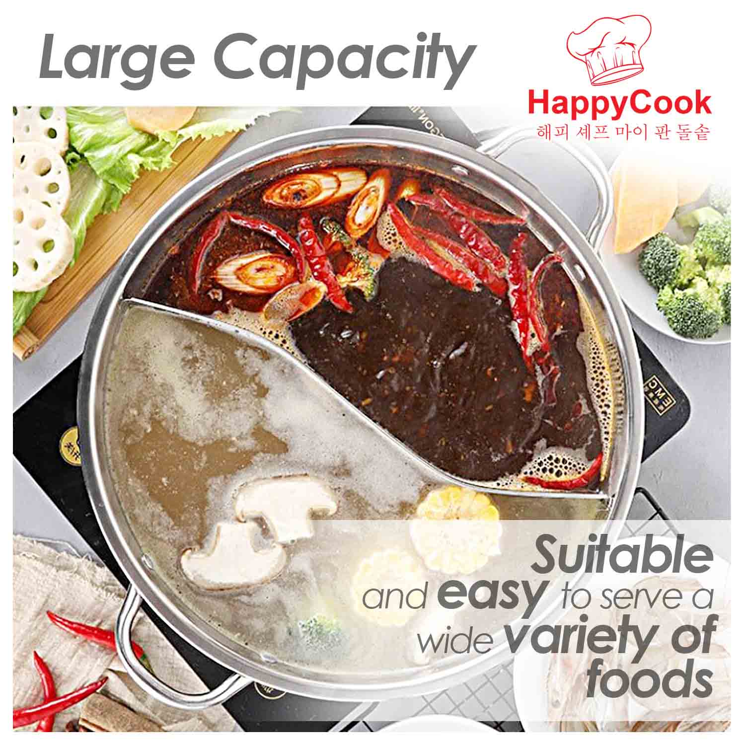 Stainless Steel Steamboat Pot: Convenient Leekproof Design - MUGEN