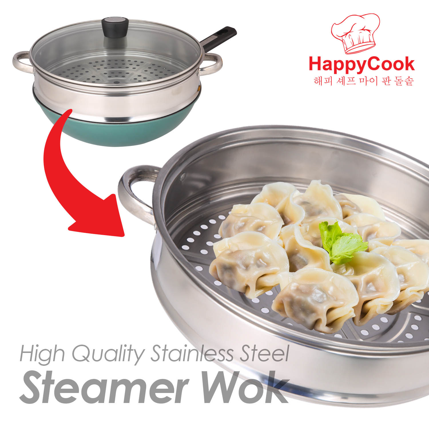 Emerald Deep Frying Wok With Steamer: 2-in-1 Functionality - MUGEN