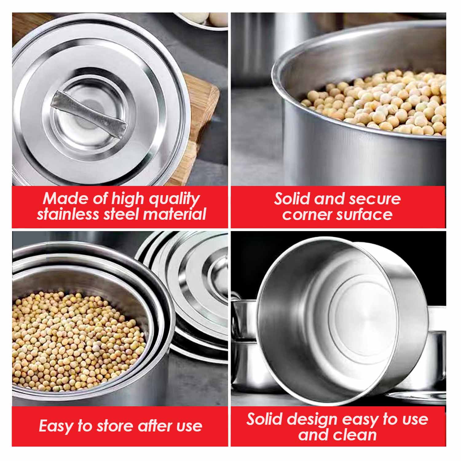 Stainless Steel Jumbo Stock Pot: Safe, Convenient, and Stackable - MUGEN