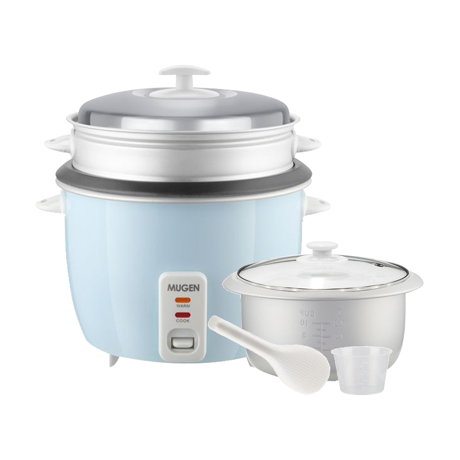 Rice Cooker Classic 1.8L: Non-Stick Inner Pot and Steamer Tray - MUGEN